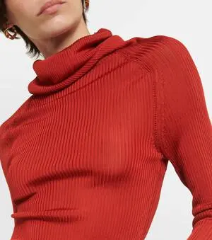 Victoria Beckham Ribbed-knit Turtleneck Top