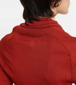 Victoria Beckham Ribbed-knit Turtleneck Top