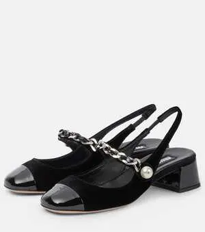 Miu Miu Velvet Slingback Pumps