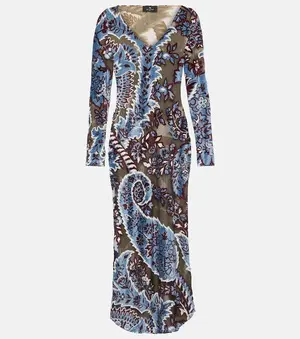 Etro Printed Midi Dress - Blue