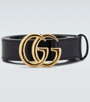 Gucci Gg Marmont Leather Belt - Black