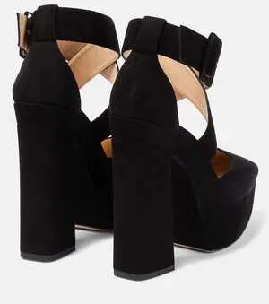 JIMMY CHOO Gian 140 Platform Leather Pumps - Black