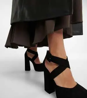 JIMMY CHOO Gian 140 Platform Leather Pumps - Black