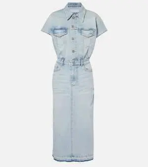 GANNI Denim Midi Shirt Dress