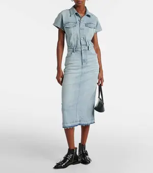 GANNI Denim Midi Shirt Dress