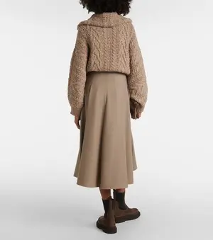 Brunello Cucinelli Wool Midi Skirt