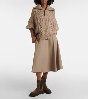 Brunello Cucinelli Wool Midi Skirt