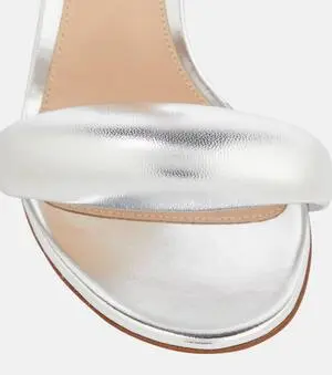 GIANVITO ROSSI Bijoux 105 Leather Sandals - Silver