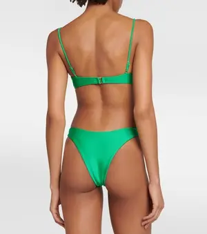 Jade Swim Mia Ruched Bikini Top - Green