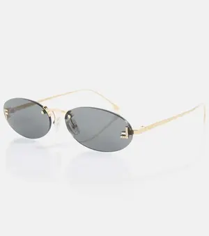 Fendi Embellished Oval Sunglasses - Black