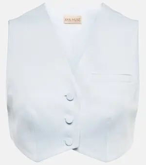 AYA MUSE Auri Cropped Vest - Blue
