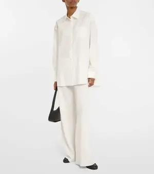 THE ROW Gala Double-cady Wide-leg Pants - Black