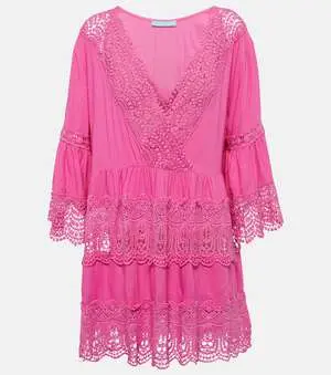Melissa Odabash Vanessa Embroidered Mini Dress - Pink