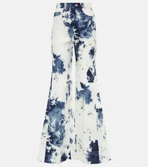 Chloé Tie-dye Linen Flared Pants