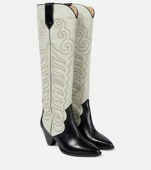 Isabel Marant Étoile Liela Leather And Suede Cowboy Boots
