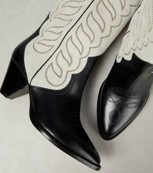 Isabel Marant Étoile Liela Leather And Suede Cowboy Boots