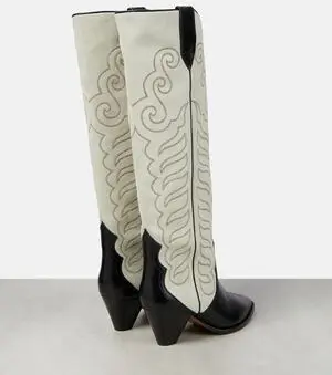 Isabel Marant Étoile Liela Leather And Suede Cowboy Boots