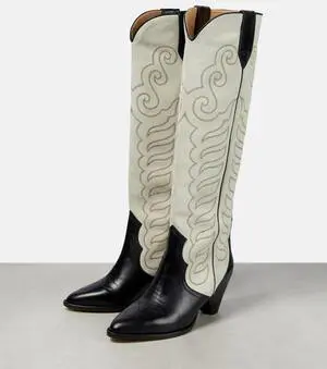 Isabel Marant Étoile Liela Leather And Suede Cowboy Boots