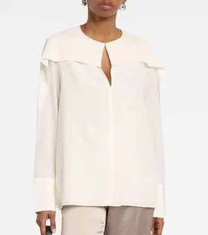 JOSEPH Balard Silk Crepe De Chine Blouse - White
