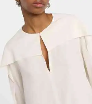 JOSEPH Balard Silk Crepe De Chine Blouse - White