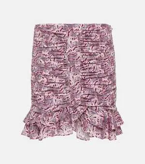 Isabel Marant Étoile Milendi Ruffled Silk-blend Miniskirt - Pink
