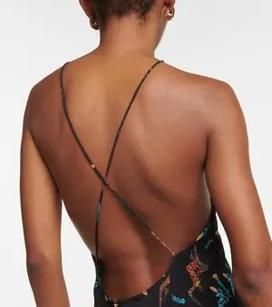 Rixo Printed Halterneck Maxi Dress