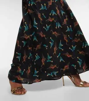 Rixo Printed Halterneck Maxi Dress