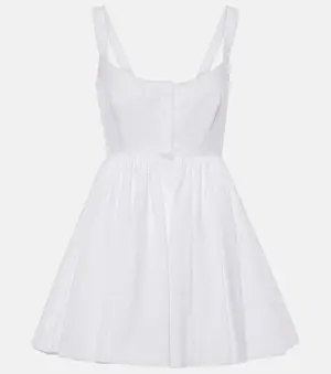 Alaïa Cotton Poplin Skater Dress - White