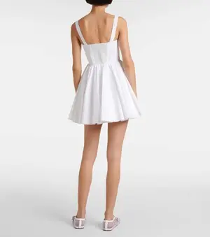 Alaïa Cotton Poplin Skater Dress - White