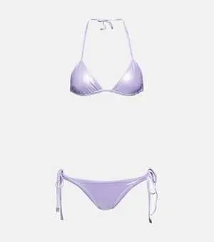 Attico Metallic Two Piece Bikini - Purple