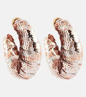 TOM FORD Croissant Sequined Hoop Earrings - Metallic