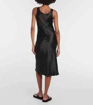 Max Mara Talete Satin Midi Dress - Black