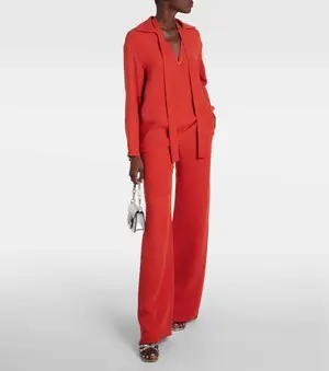 Valentino Garavani Cady Couture Wide-leg Pants