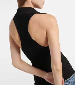 Alaïa Sleeveless Polo Bodysuit