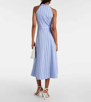 Veronica Beard Baylee Striped Poplin Midi Dress
