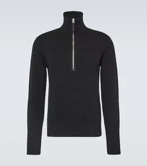 TOM FORD Wool And Cashmere-blend Half-zip Sweater