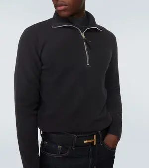 TOM FORD Wool And Cashmere-blend Half-zip Sweater