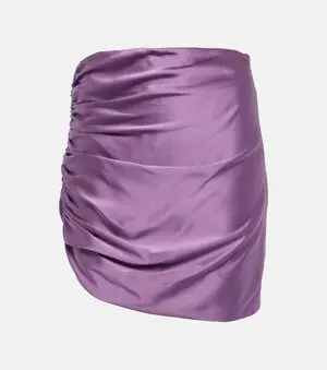 THE SEI Asymmetric Silk Miniskirt