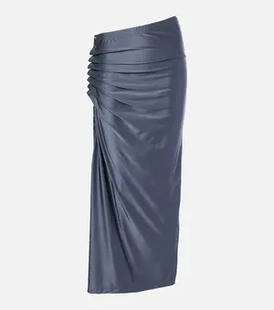 Rabanne Gathered Jersey Midi Skirt