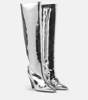 Isabel Marant Lakita Mirrored Knee-high Boots - Silver