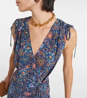 Veronica Beard Dovima Floral Silk Midi Dress - Multicoloured