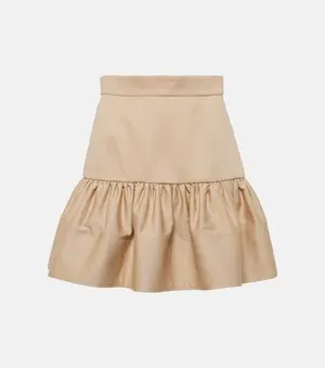 PATOU Ruffled Cotton Gabardine Miniskirt