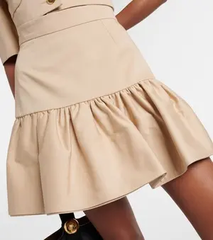 PATOU Ruffled Cotton Gabardine Miniskirt