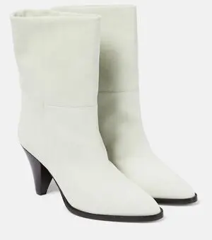 Isabel Marant Étoile Suede Ankle Boots - White