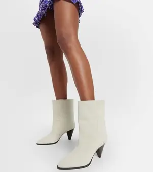 Isabel Marant Étoile Suede Ankle Boots - White