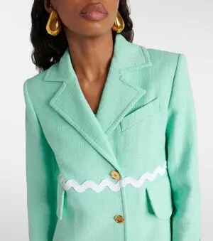 PATOU Single-breasted Cotton-blend Tweed Coat