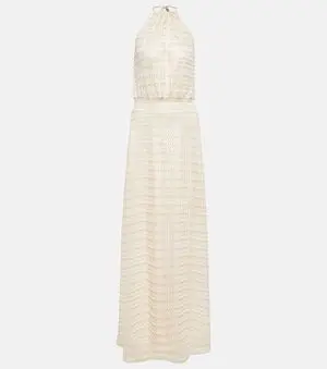 Melissa Odabash Maisie Halterneck Maxi Dress - Gold