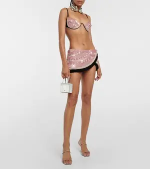 AREA Embellished Bra Top