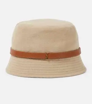 Saint Laurent Cassandre Bucket Hat - Brown