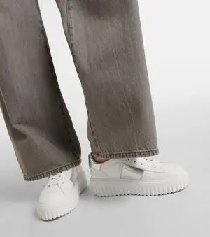 Hogan H-stripes Leather Platform Sneakers